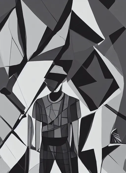A sad cubist young man in the Halls of Space; concept | Stable ...