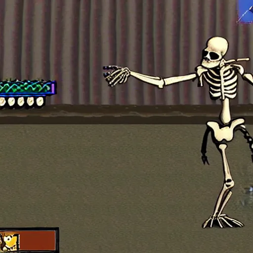 A gameplay screenshot of a skeleton (PS2, 2004) | Stable Diffusion ...