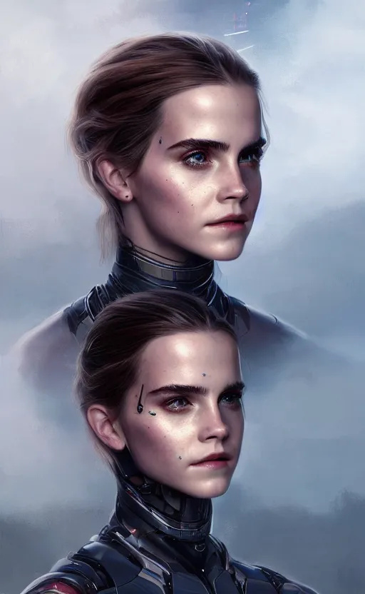 A neuralink cyborg robot with the face of Emma Watson, | Stable ...