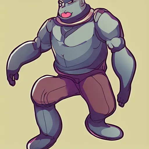 Anime style illustration of an anthropomorphic boulder | Stable ...