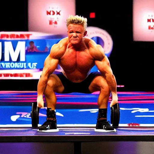 muscular gordon ramsay deadlifting his contestant, 4 | Stable Diffusion ...