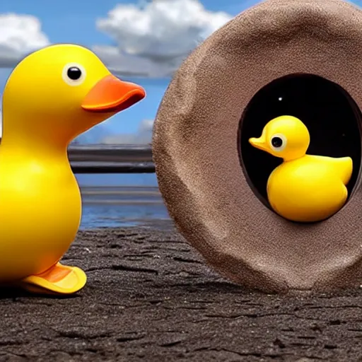 rubber duck aliens visiting the earth for the first | Stable Diffusion ...