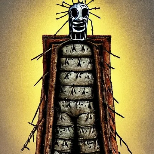 patrick from spongebob as pinhead from hellraiser, | Stable Diffusion