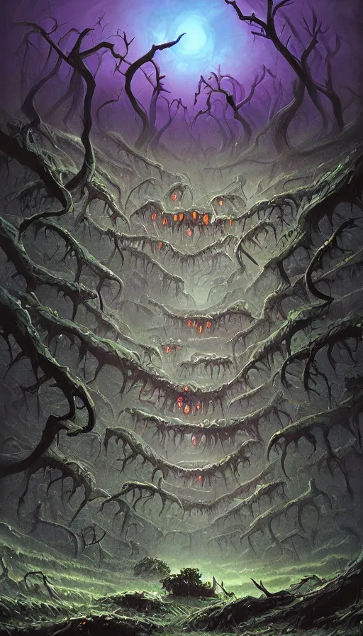 a storm vortex made of many demonic eyes and teeth | Stable Diffusion ...