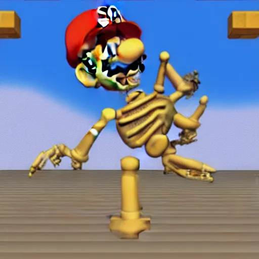 A skeleton in the game Super Mario 64 | Stable Diffusion | OpenArt