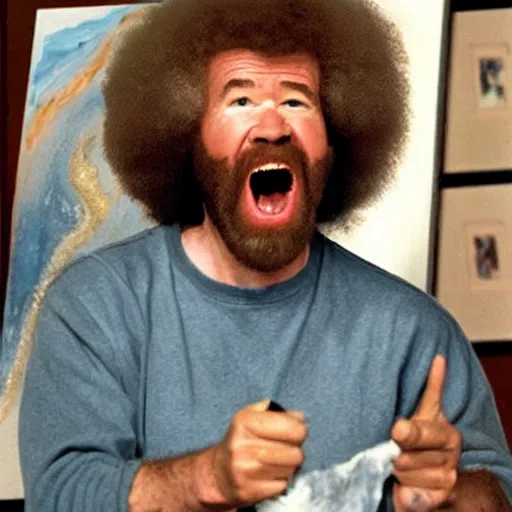 bob ross screaming at jackson pollock painting | Stable Diffusion | OpenArt