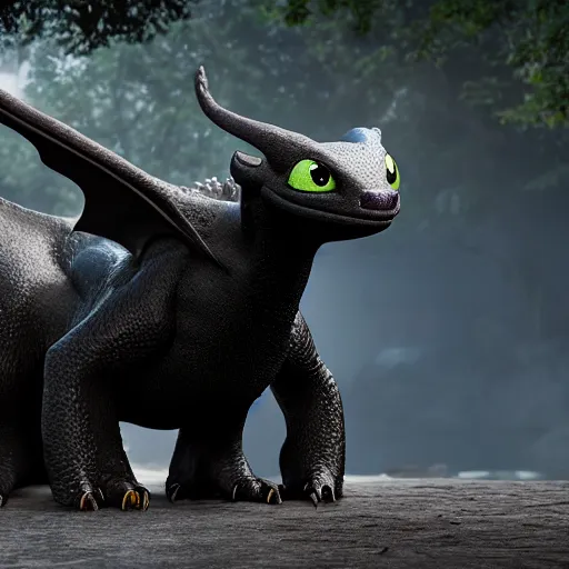 photorealistic full shot of toothless at moonlight, | Stable Diffusion ...