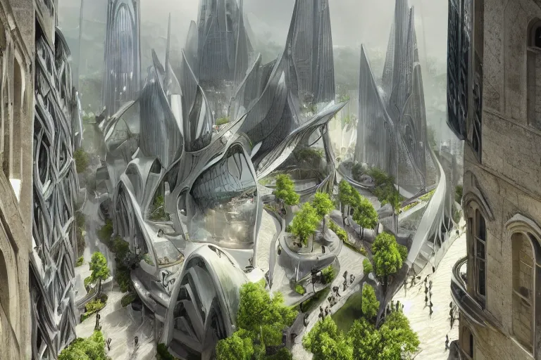 a cinematic shot of futuristic medieval city with a | Stable Diffusion ...