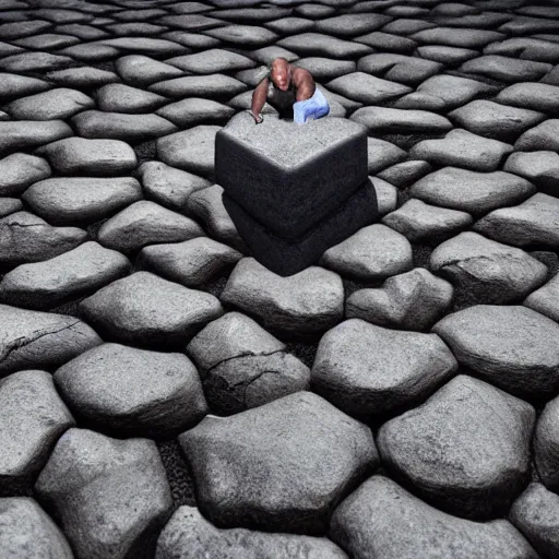photorealistic dwayne johnson made of cobblestone. | Stable Diffusion ...