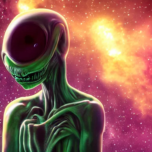 Alien smoking a blunt with the reflection of the | Stable Diffusion ...