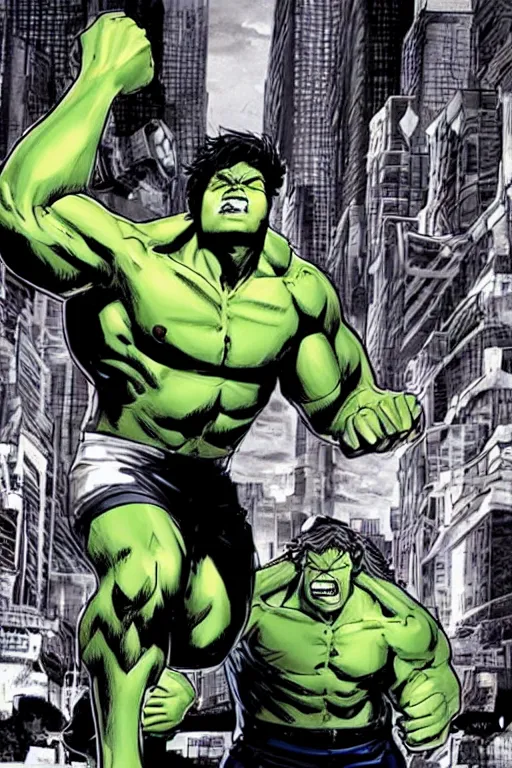 steven yeun as amadeus cho, the hulk, brawn. marvel | Stable Diffusion ...