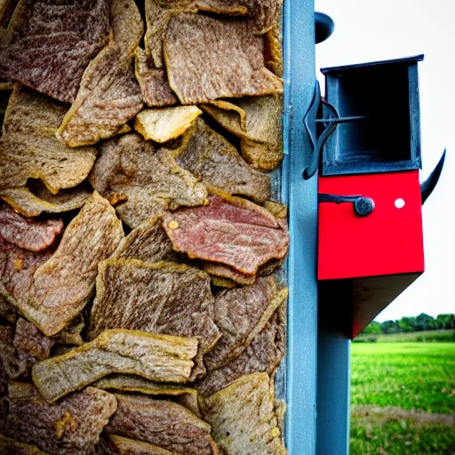 beef jerky sticking out of a mailbox, photography, | Stable Diffusion ...