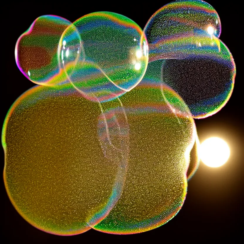 photo of giant bubbles made of cellophane inside a | Stable Diffusion ...