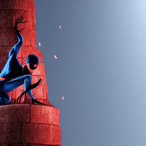 4 k cgi render of a gothic spider - man climbing up a | Stable ...