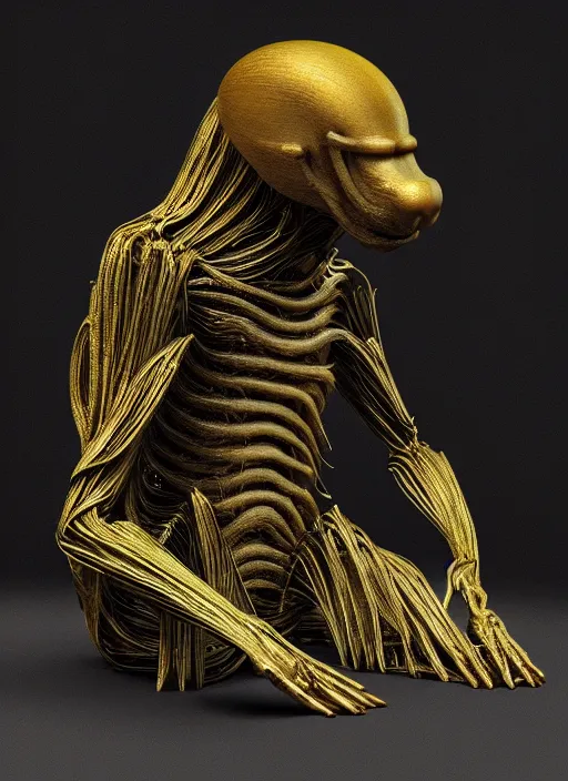 early man cyber beaver, golden rainbow tubing, basil | Stable Diffusion ...