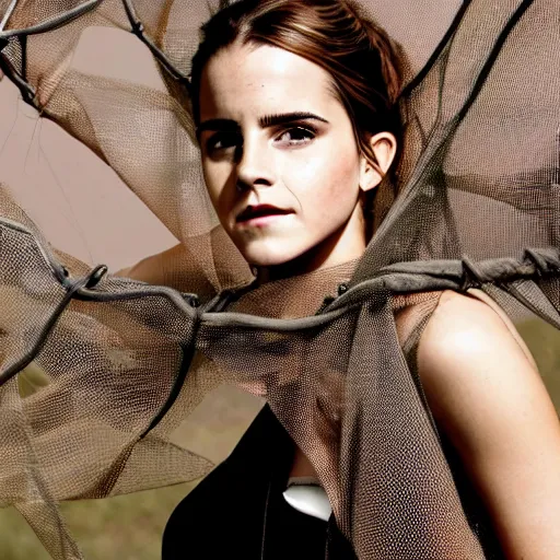 emma watson hanging from and trapped in a giant net | Stable Diffusion | OpenArt