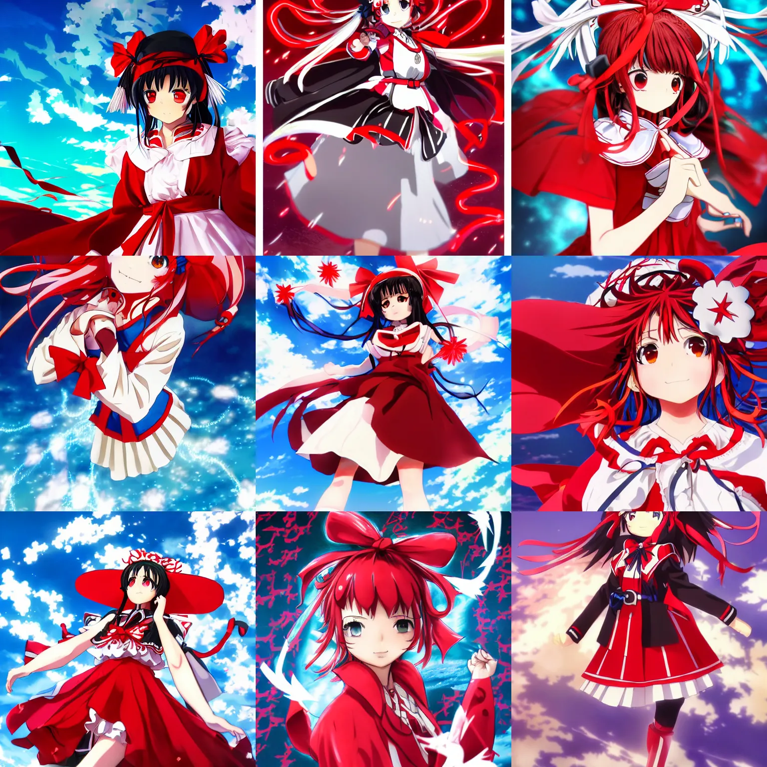 Key Anime Visual Portrait Of Reimu Hakurei From Stable Diffusion