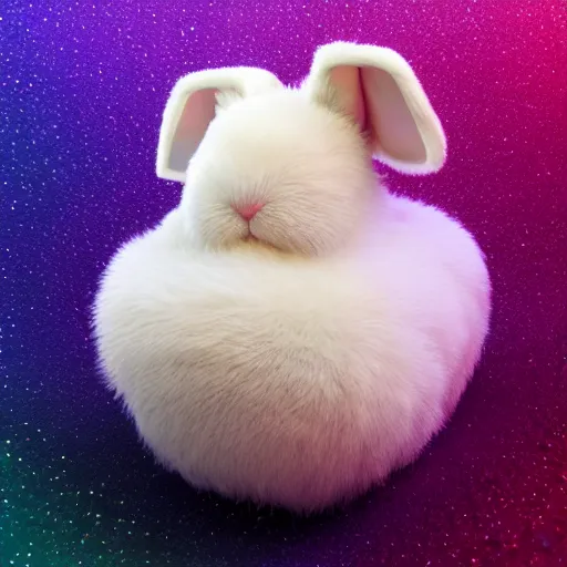 A cute fluffy round bunny is surrounded by rainbow | Stable Diffusion ...