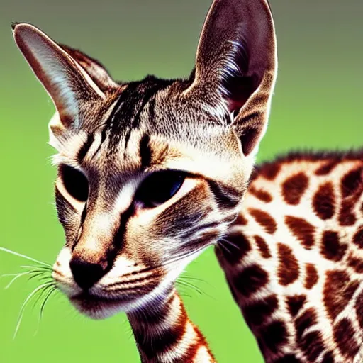 a feline girafe - cat - hybrid, animal photography | Stable Diffusion