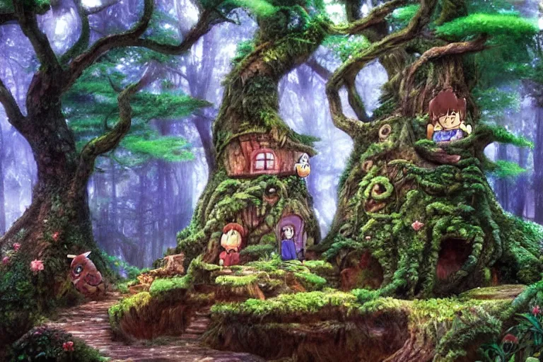 fairy kingdom forest, ghibli studio, nausicaa anime | Stable Diffusion ...