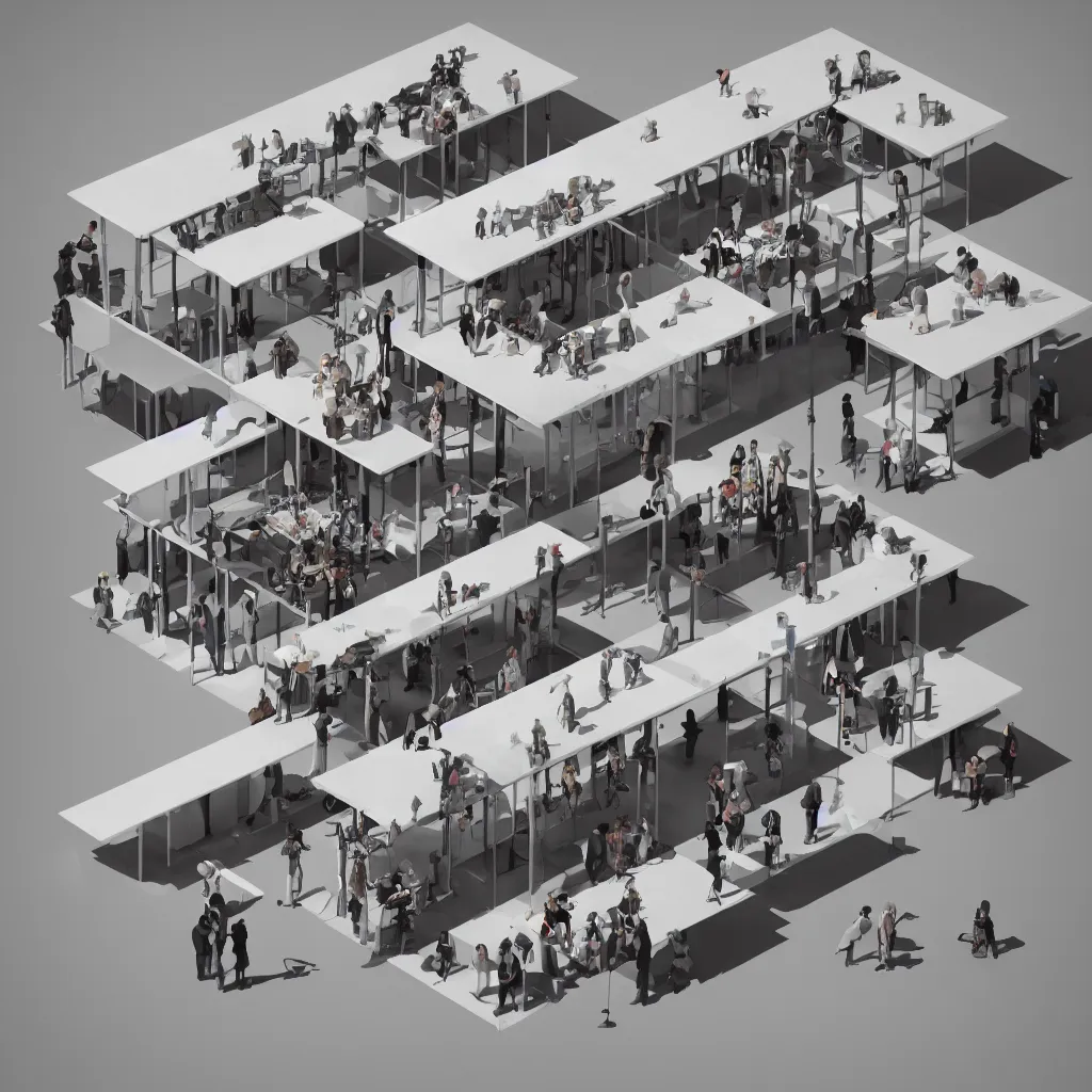 isometric convention center coffee stand, octane | Stable Diffusion ...