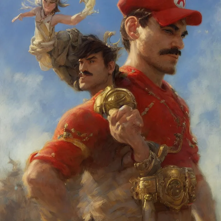a portrait of super mario, by gaston bussiere, by | Stable Diffusion ...
