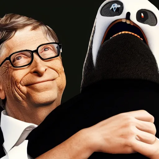 Bill Gates being strangled by Linux Tux, Bill Gates in | Stable ...