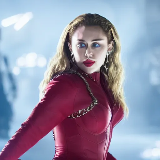 an 8 k uhd photo of miley cyrus as the scarlett witch | Stable ...