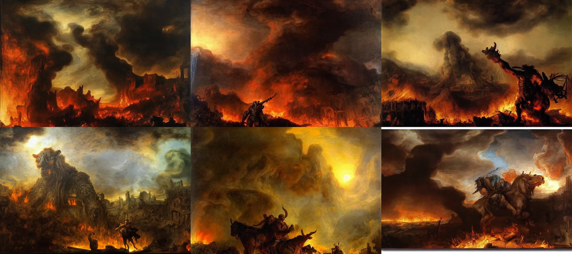 abstract painting of fire in the blue sky, by craig | Stable Diffusion ...