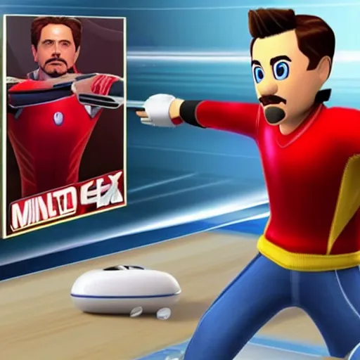 screenshot of robert downey jr as a character in wii | Stable Diffusion ...