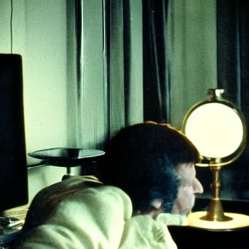 1 9 8 2 film stills of rick deckard on his computer, | Stable Diffusion ...