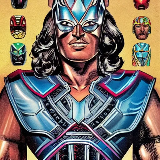 a detailed symmetric aztec portrait of marvel's comics | Stable ...