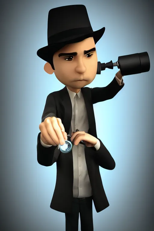 man detective with magnifying glass, 4 k, artstation | Stable Diffusion ...