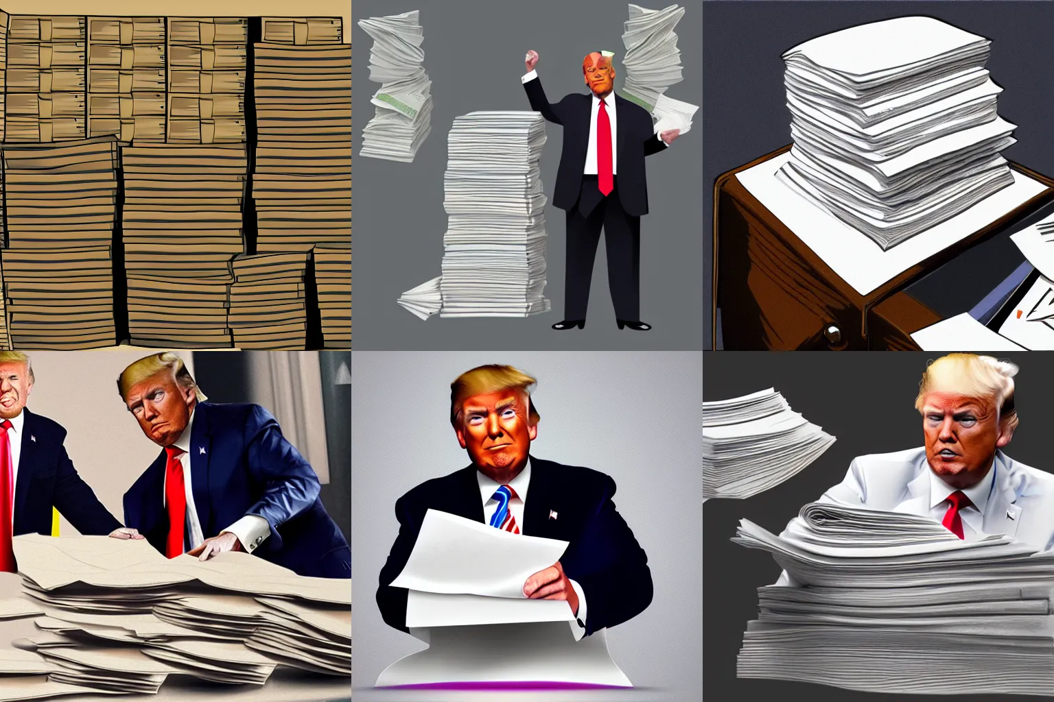 donald trump putting stacks of paper in a safe, | Stable Diffusion ...