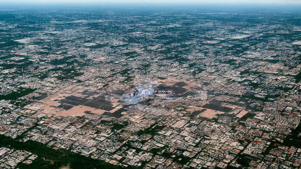 remarkable airplane view of the cyberpunk mayan city | Stable Diffusion ...