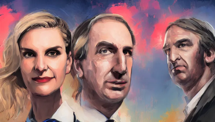 kim wexler and saul goodman, ilustration by hayao | Stable Diffusion ...