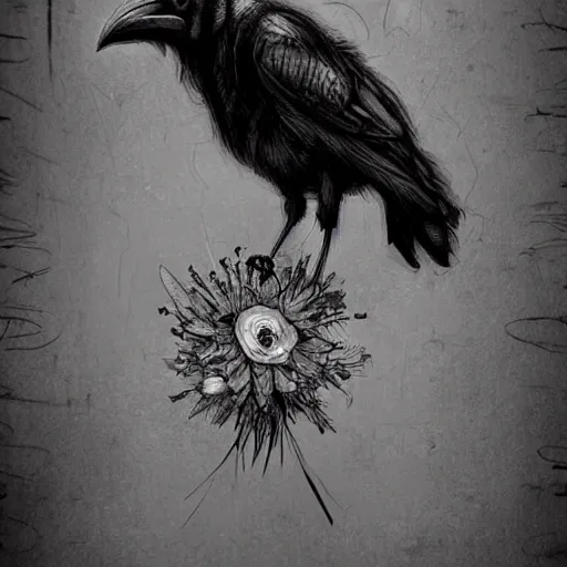 surrealism grunge cartoon sketch of a human raven with | Stable Diffusion