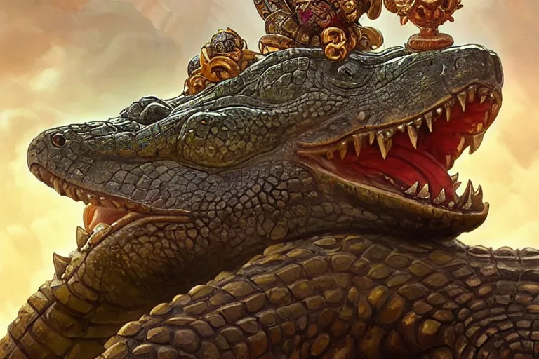 stone statue of the crocodile god adorned with | Stable Diffusion | OpenArt