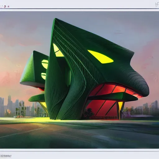 parametric buildings, green color scheme with hints of | Stable ...