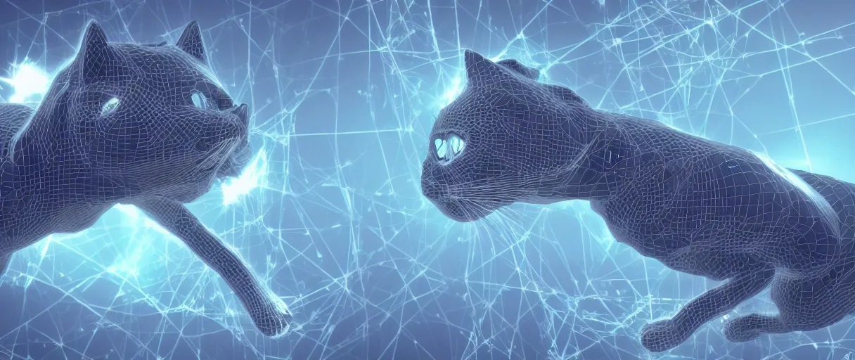 futuristic 3 d render of schrodinger's cat, quantum | Stable Diffusion | OpenArt