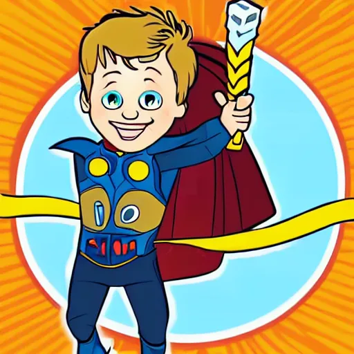 thor as a very young boy smiling on the cartoon wild - | Stable ...