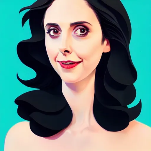 beautiful female Alison Brie, black hair, sarcastic | Stable Diffusion ...