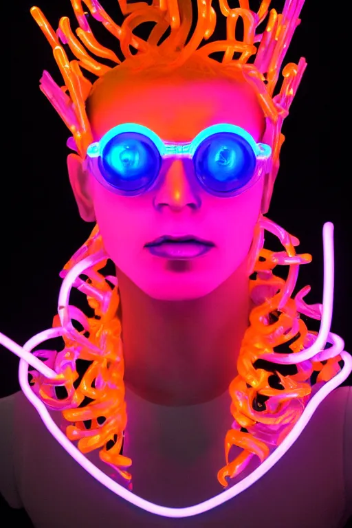 full-body neon porcelain baroque bladerunner glitched | Stable ...