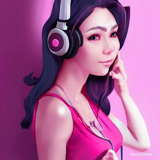 very very very beautiful pink gamer girl wearing | Stable Diffusion ...