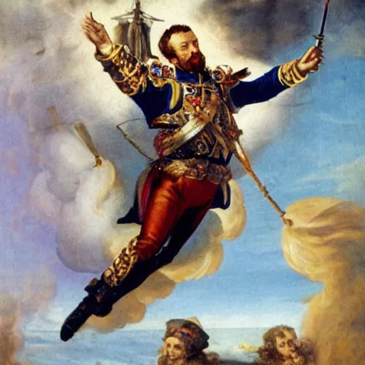 painting of sir francis drake descending down from | Stable Diffusion