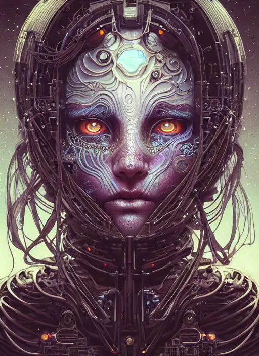 ancient beautiful cyborg girl face portrait, intricate | Stable ...