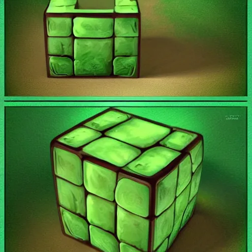 a green gelatinous cube , concept art, trending on | Stable Diffusion ...