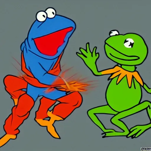 kermit the frog fighting goku, kermit the frog is | Stable Diffusion ...