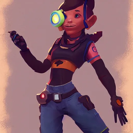 a magic rusty mechanic. overwatch character, simple | Stable Diffusion