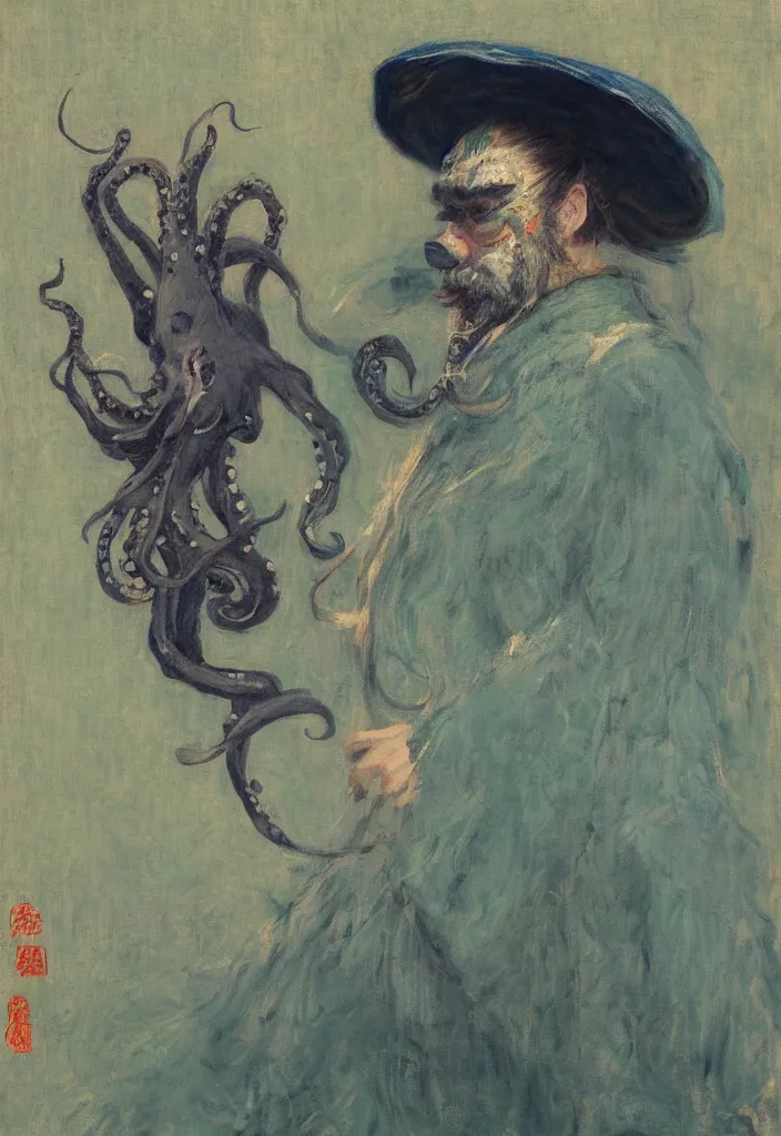 a magical fantastic samurai with a octopus mask by | Stable Diffusion ...